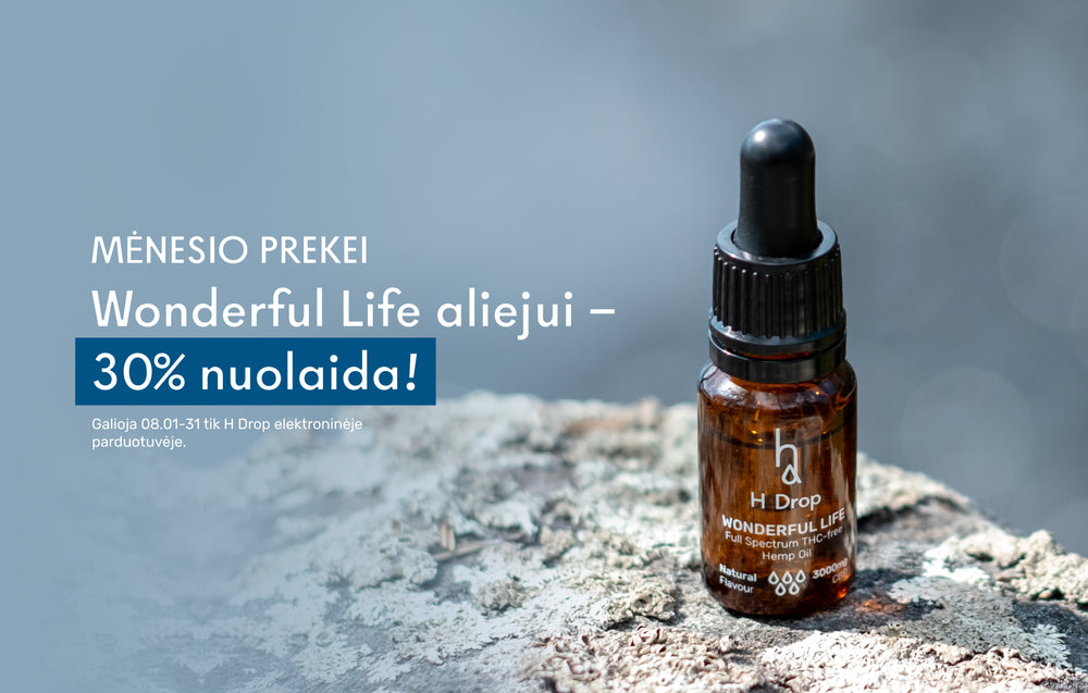 CBD aliejus Kanapių aliejus Kanabidiolis – H Drop Lietuva